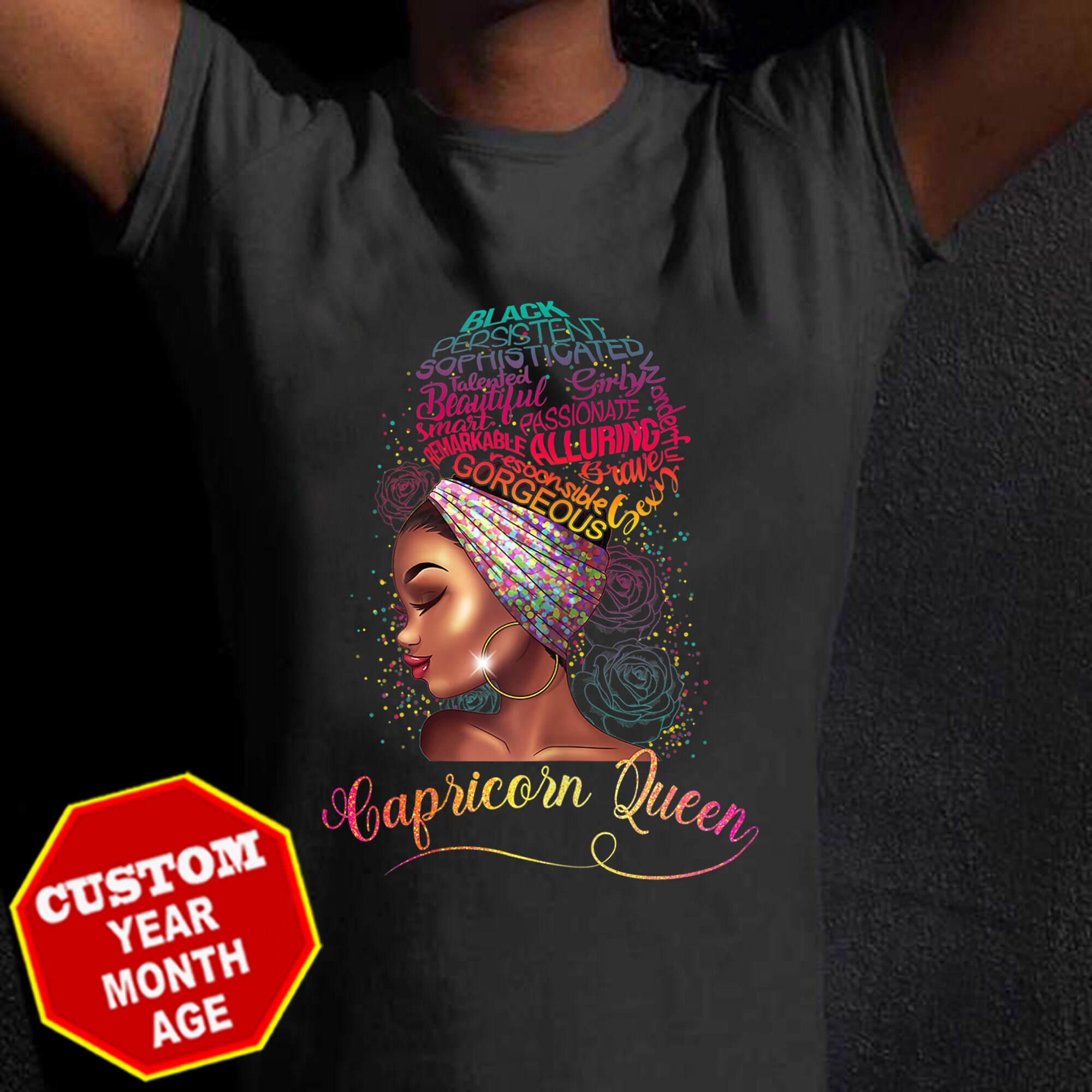 Capricorn Queen Afro Women January Melanin Birthday Shirt Etsy