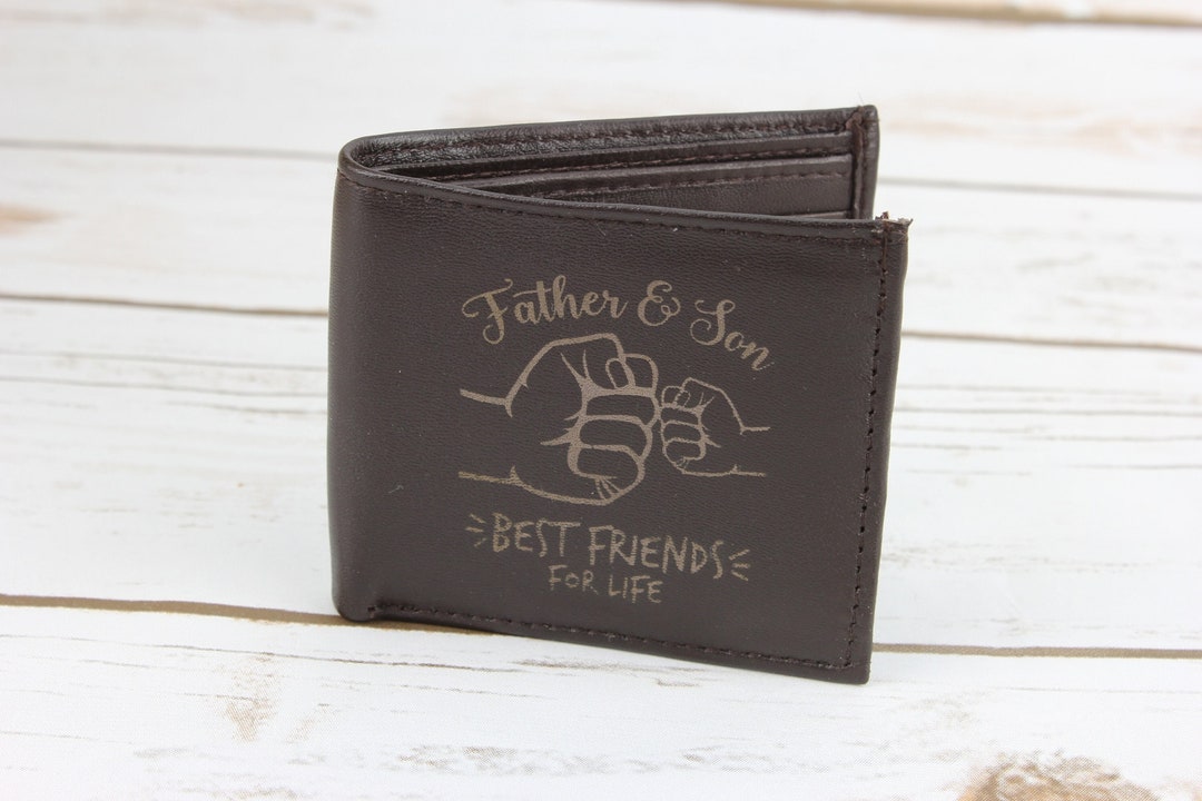 Father and Son Personalized Children's Bi Fold Wallet, Laser Engraved ...
