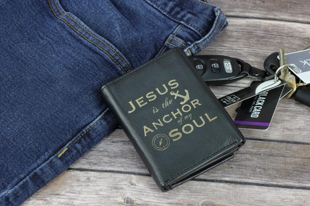Jesus is the Anchor of My Soul Leather Tri Fold Wallet, RFID Blocking ...