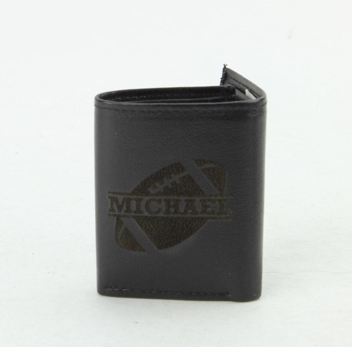 Novelty Kid's Personalized Football Wallet Black Leather - Etsy