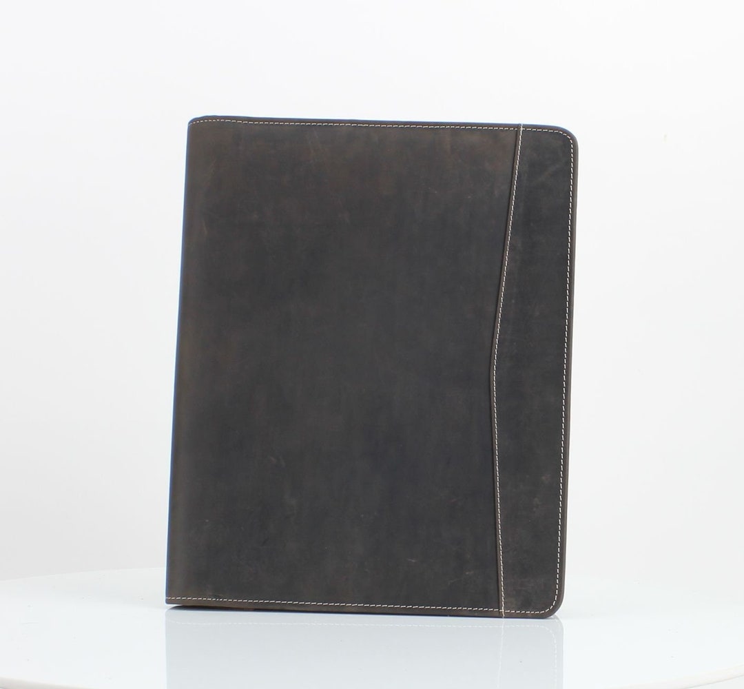 Rivet and Burr Hunter Leather Padfolio, Distressed Travel Pad, Brown ...