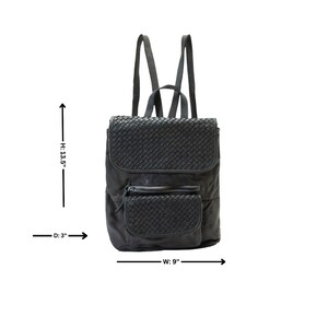 Washed Leather Backpack With Weaved Leather Detail - Etsy