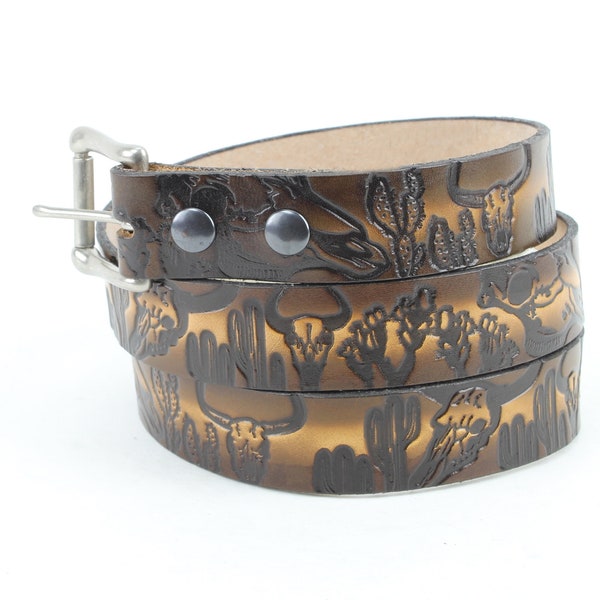 Hand Painted Leather Belt - Etsy