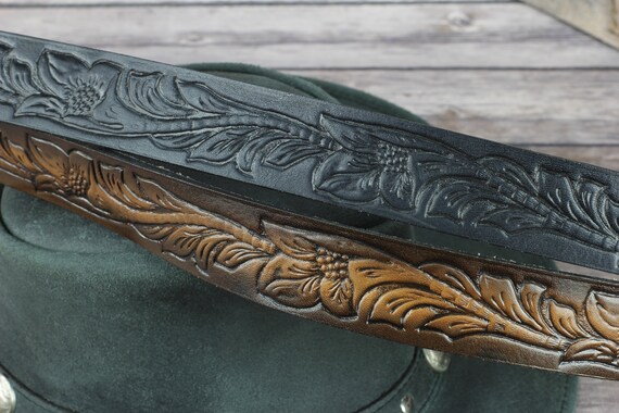 Floral Filigree Leather Belt Hand Tooled Leather Belt - Etsy