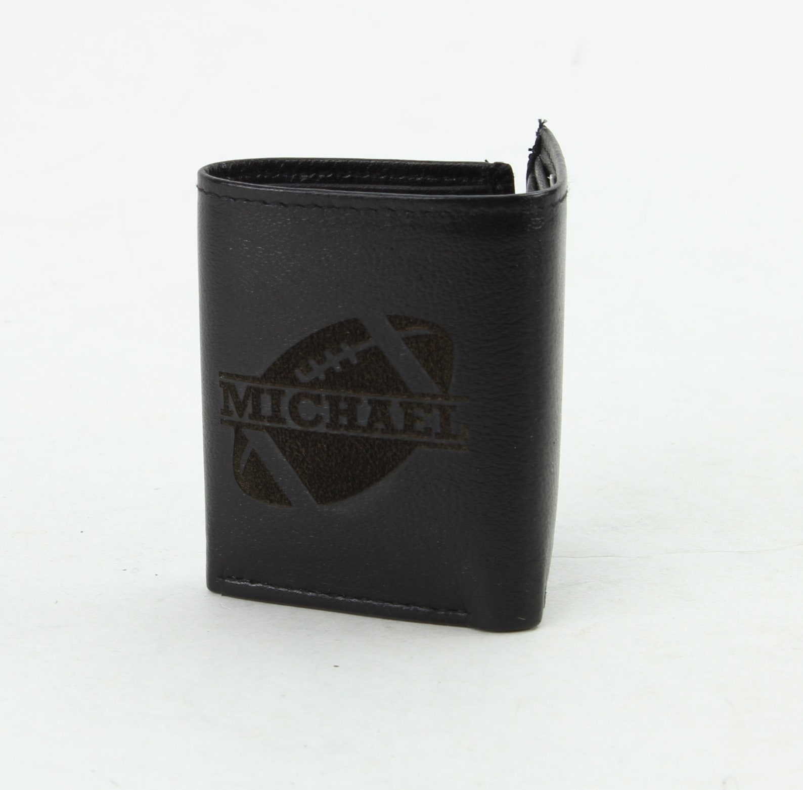 Novelty Kid's Personalized Football Wallet Black Leather - Etsy