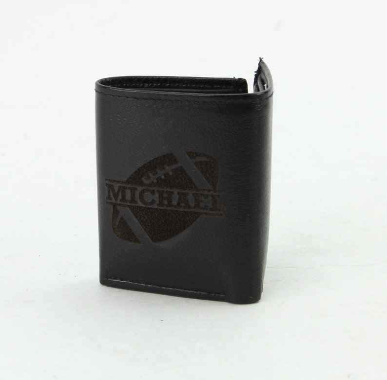 Novelty Kid's Personalized Football Wallet Black Leather - Etsy