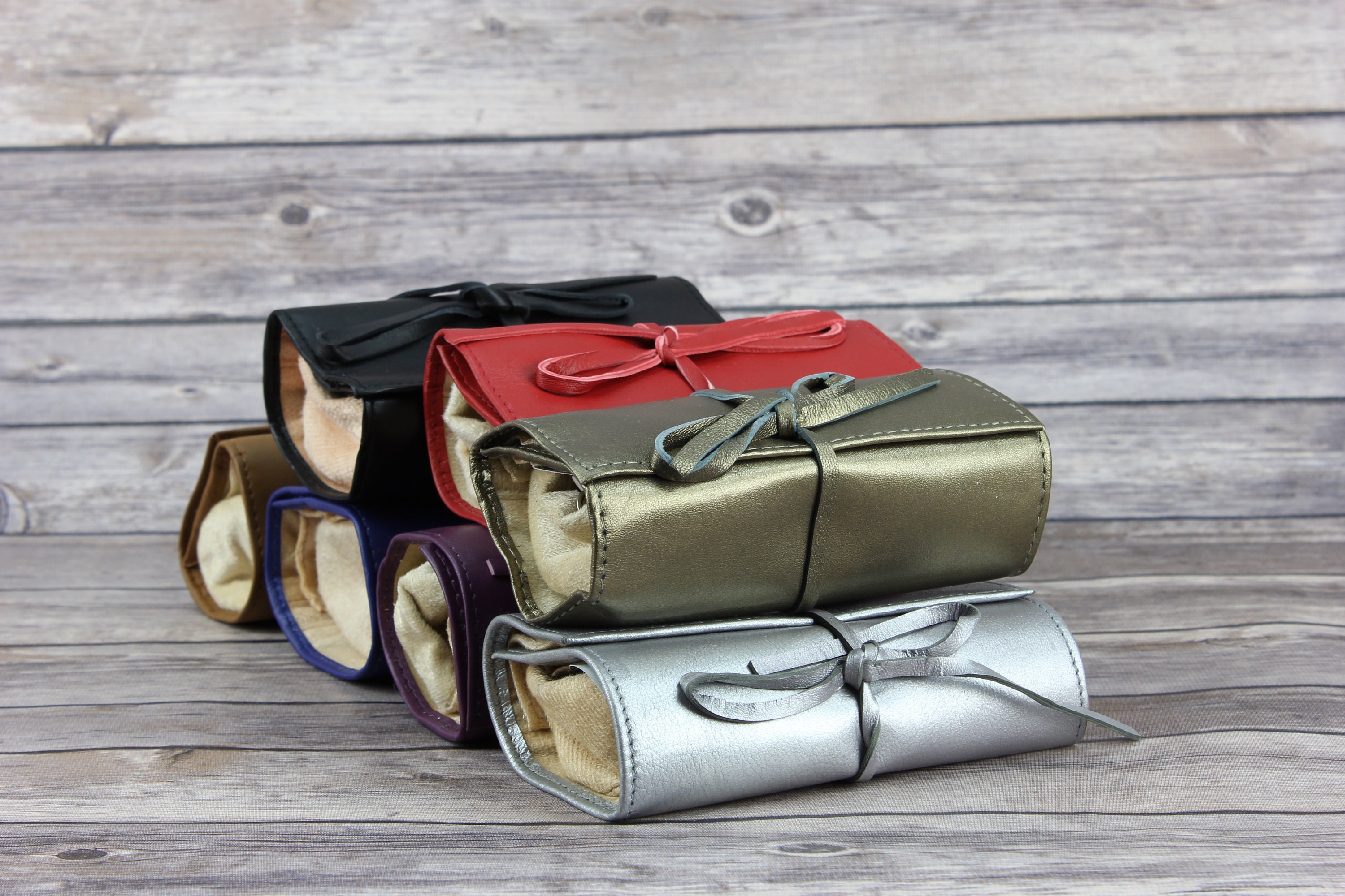 Leather Jewelry Roll Roll-up Jewelry Case Jewelry Storage - Etsy