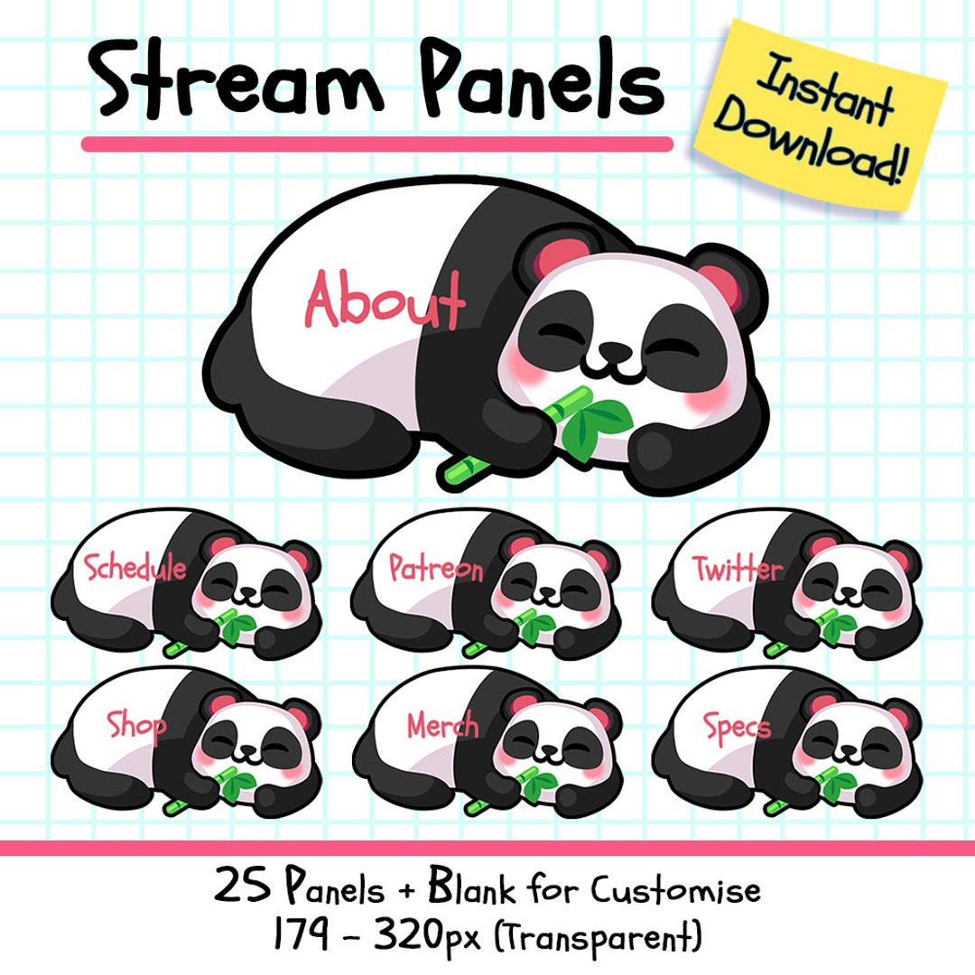 Twitch Panda Panels, 25 Cute Panda Twitch Streamer Panel Pack - Etsy