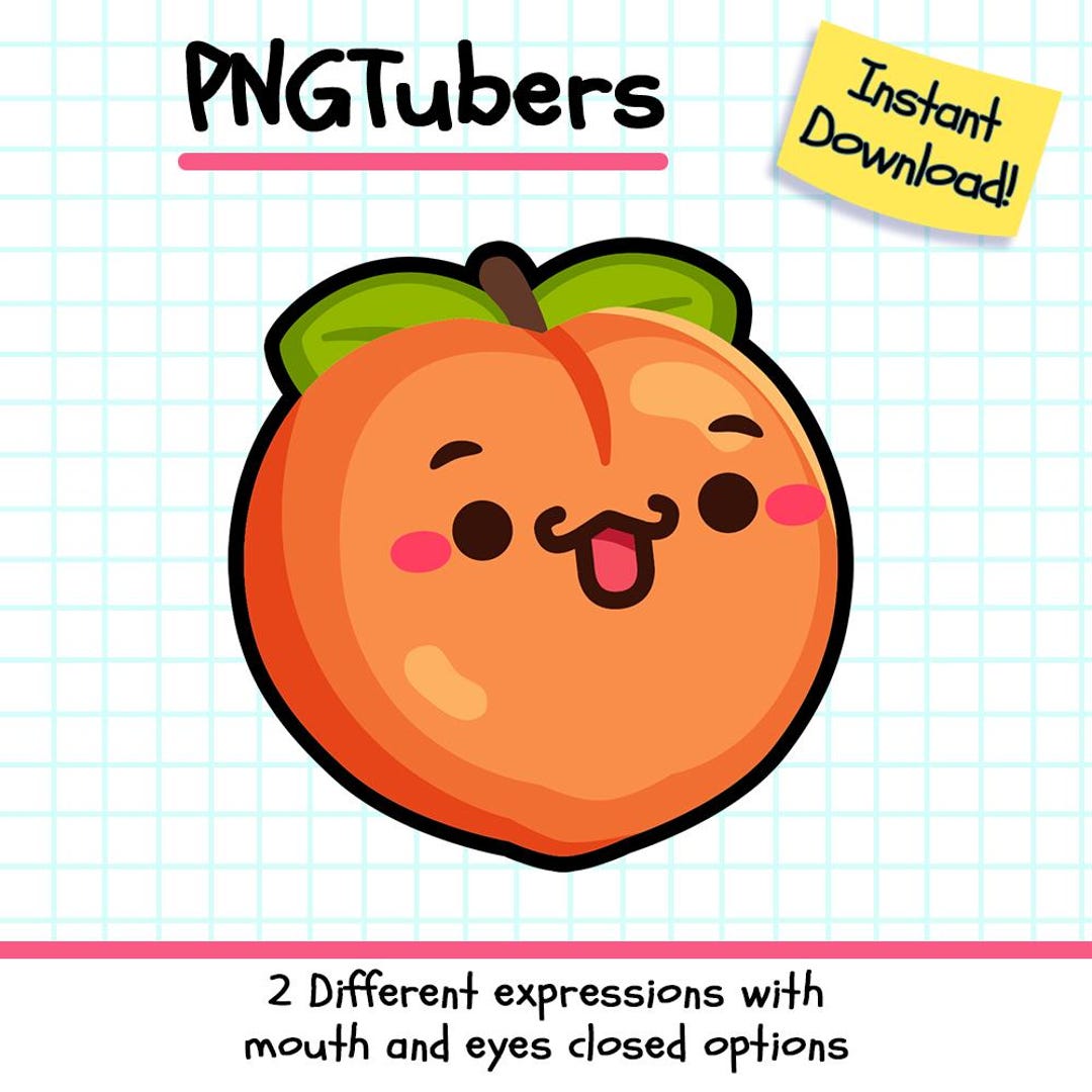 Peach Pngtuber, Kawaii Fruit Vtuber Model for Twitch Streamers - Etsy UK