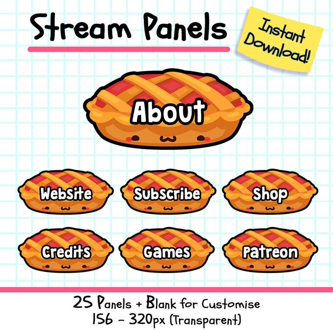 Twitch Cherry Pie Panels, 25 Cute Bakery Twitch Streamer Panel Pack - Etsy
