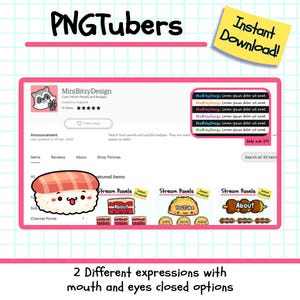 Sushi Pngtuber, Kawaii Nigiri Vtuber Model for Twitch Streamers - Etsy