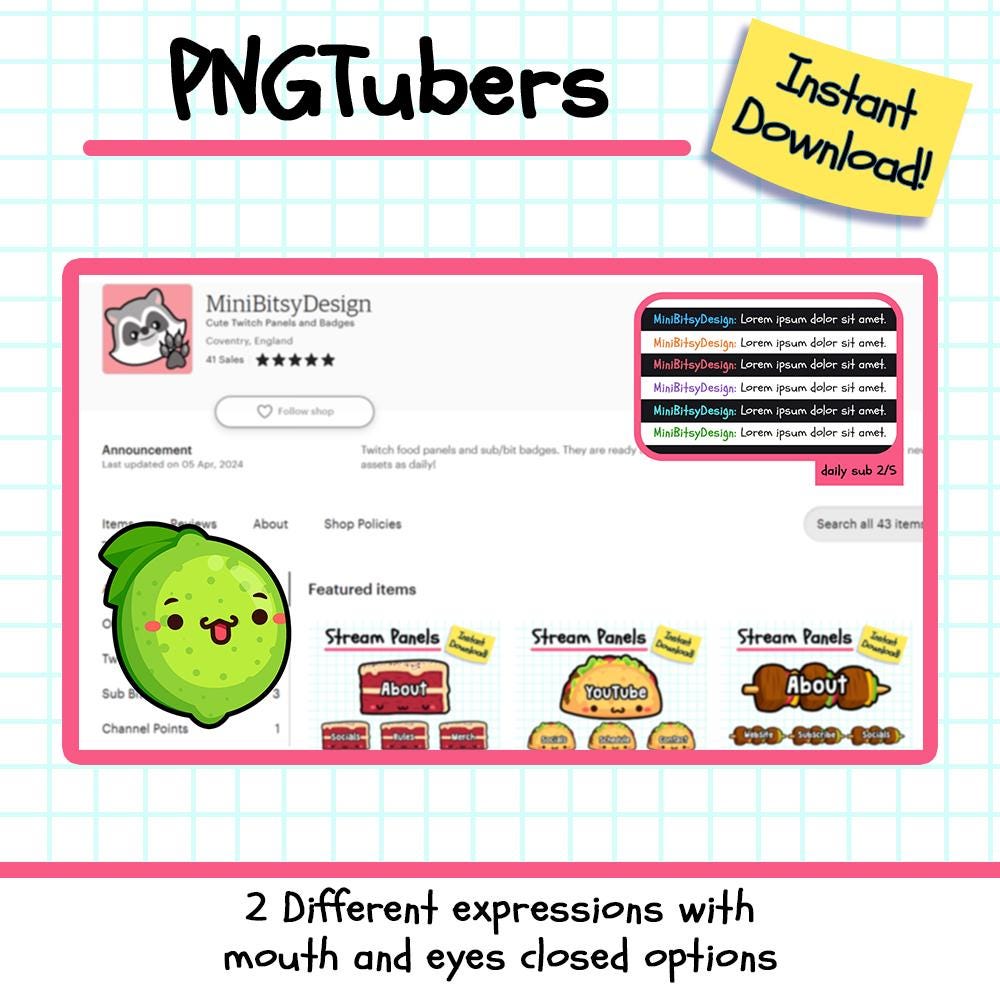 Lime Pngtuber, Kawaii Food Vtuber Model for Twitch Streamers - Etsy