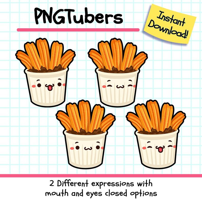 Churros Pngtuber, Kawaii Street Food Vtuber Model for Twitch Streamers ...