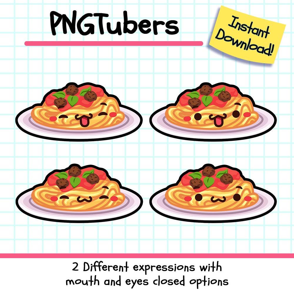 Spaghetti Pngtuber, Kawaii Food Vtuber Model for Twitch Streamers - Etsy