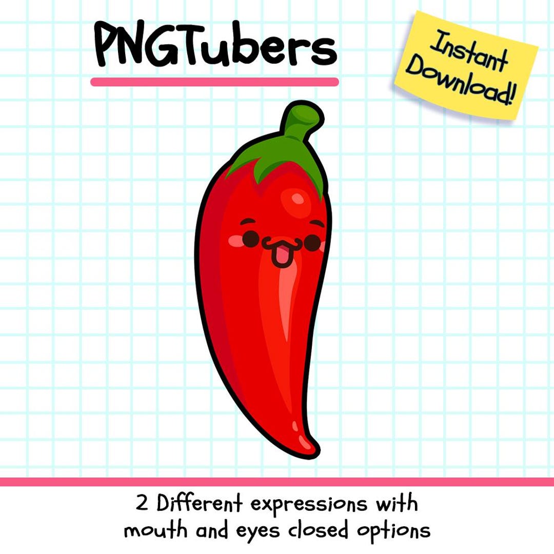 Chili Pepper Pngtuber, Kawaii Food Vtuber Model for Twitch Streamers - Etsy
