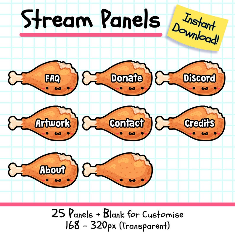 Twitch Fried Chicken Panels, 25 Cute Street Food Twitch Streamer Panel ...