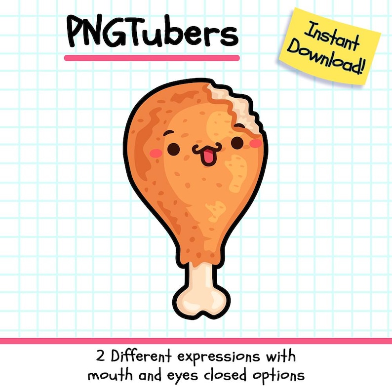 Fried Chicken Pngtuber, Kawaii Chicken Thigh Vtuber Model for Twitch ...