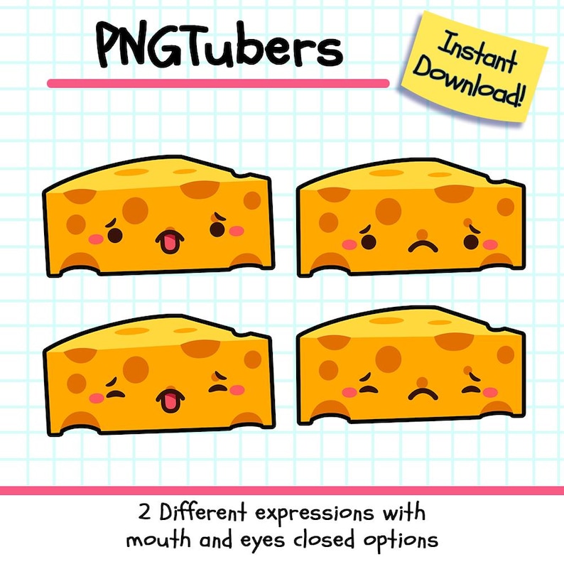 Cheese Pngtuber, Kawaii Food Vtuber for Twitch Streamers - Etsy