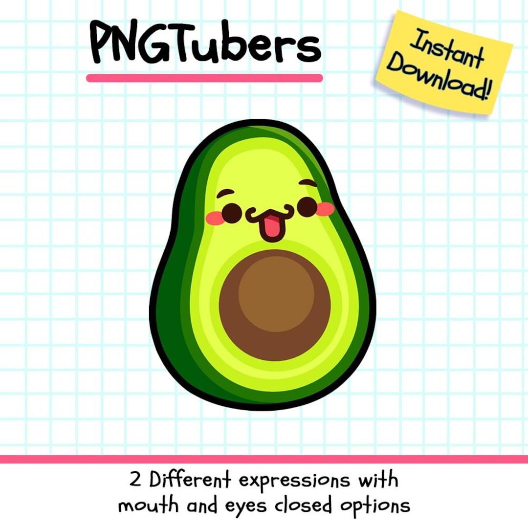 Avocado Pngtuber, Kawaii Food Vtuber Model for Twitch Streamers - Etsy