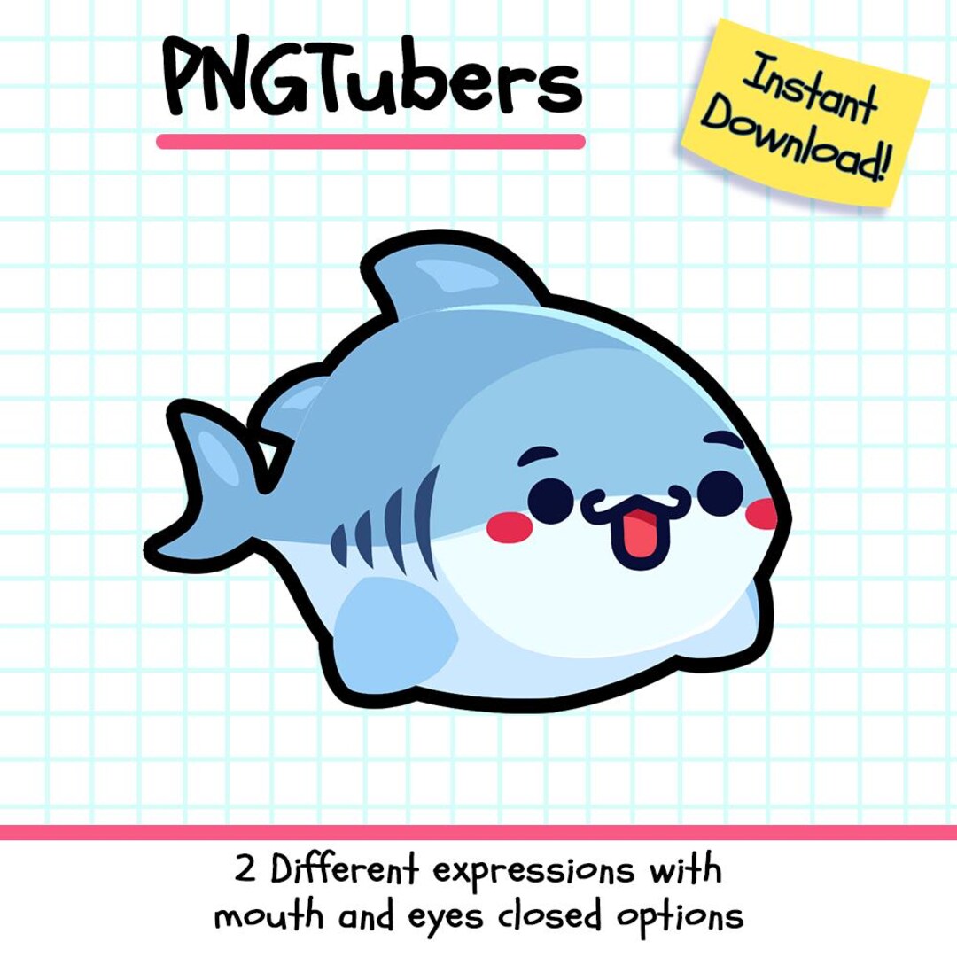 Shark Pngtuber, Kawaii Fish Vtuber Model for Twitch Streamers - Etsy