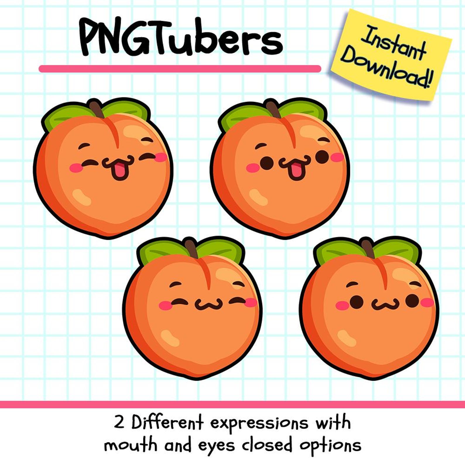 Peach Pngtuber, Kawaii Fruit Vtuber Model for Twitch Streamers - Etsy