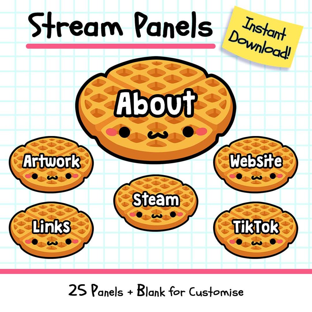 Twitch Waffle Panels, 25 Cute Desserts Twitch Streamer Panel Pack - Etsy