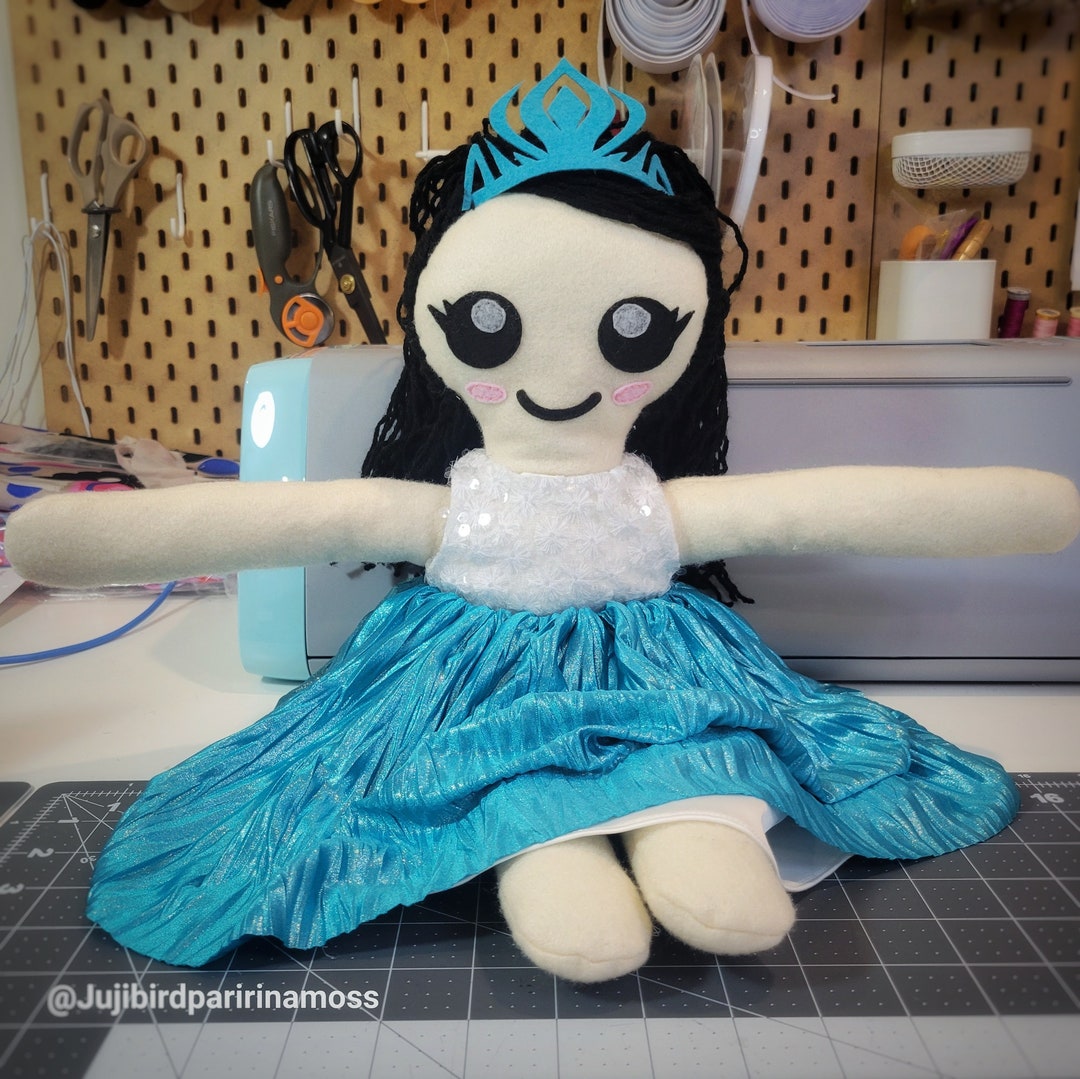 Rag Doll Princess Felt Toy With Crown and Outfit, Custom Handmade ...