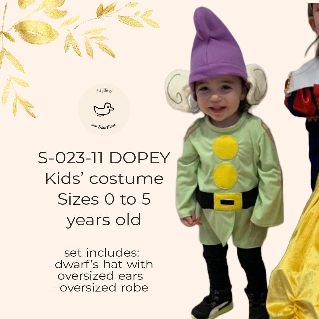Dopey Halloween Costume Kids Unisex Boy Girl Baby Toddler Dwarf Green ...