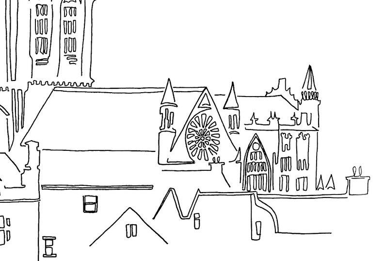 York Minster & Lendal Bridge [line Drawing] - Etsy