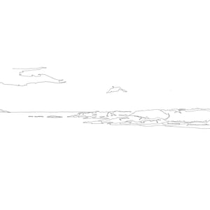 Gullane Bents & the Black Rocks [line Drawing] - Etsy