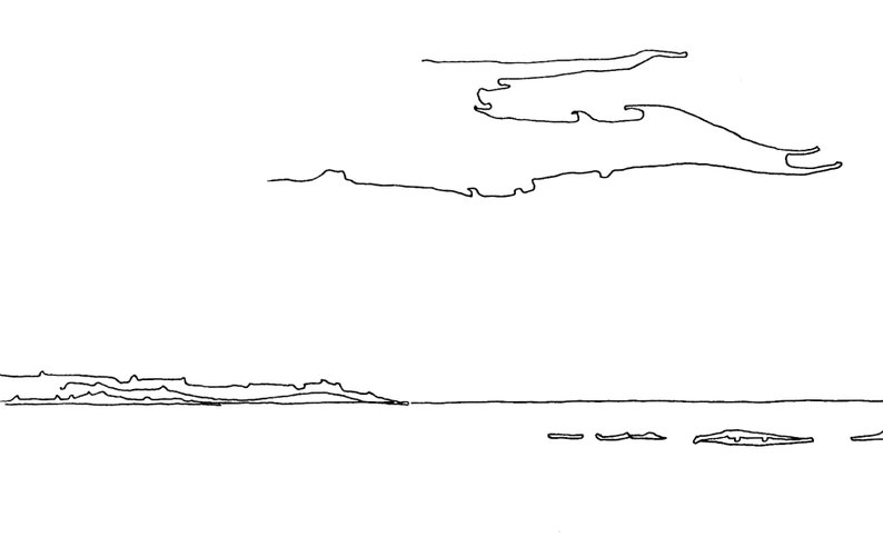 Gullane Bents & the Black Rocks [line Drawing] - Etsy