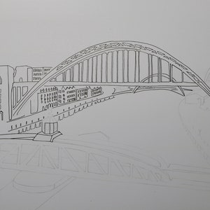 Newcastle & Gateshead line Drawing - Etsy