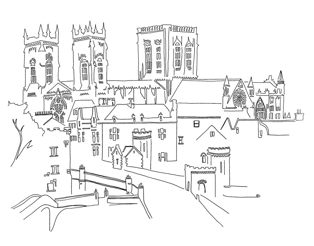 York Minster & Lendal Bridge [line Drawing] - Etsy