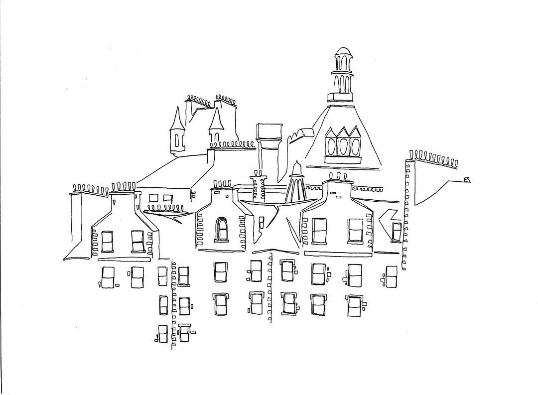 Edinburgh Old Town [line Drawing] - Etsy
