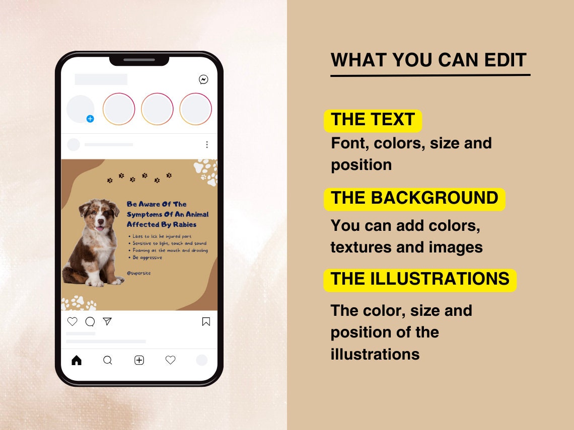 Pet Lovers Instagram Post Templates Perfect for Pet Blogs & Vets Social ...