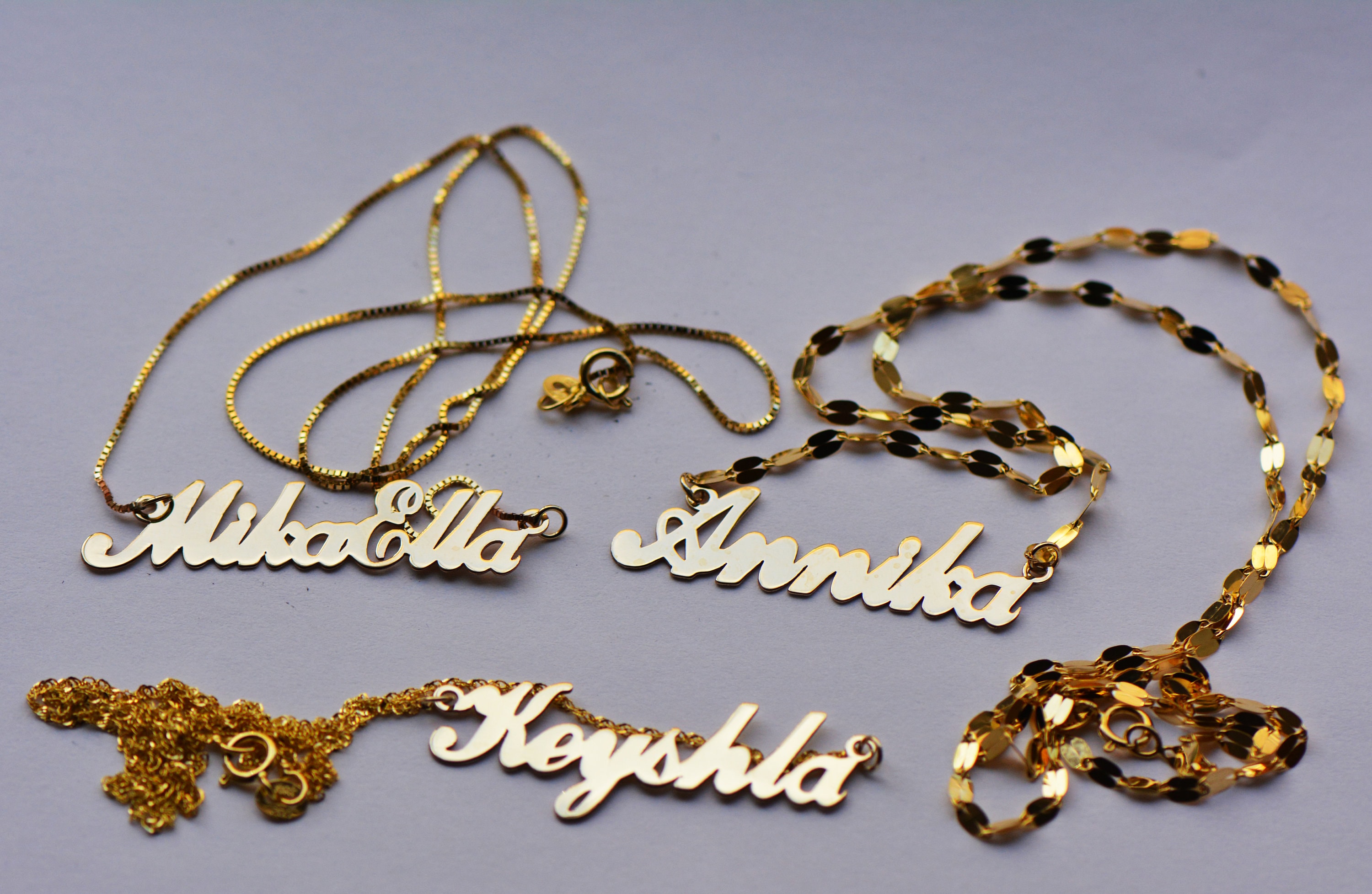 10K Solid Yellow Gold Personalized Custom Name Necklace - Etsy