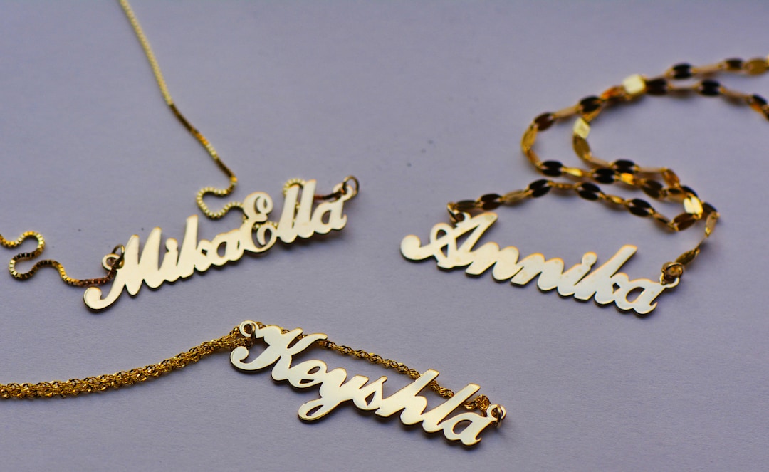 10K Solid Yellow Gold Personalized Custom Name Necklace - Etsy