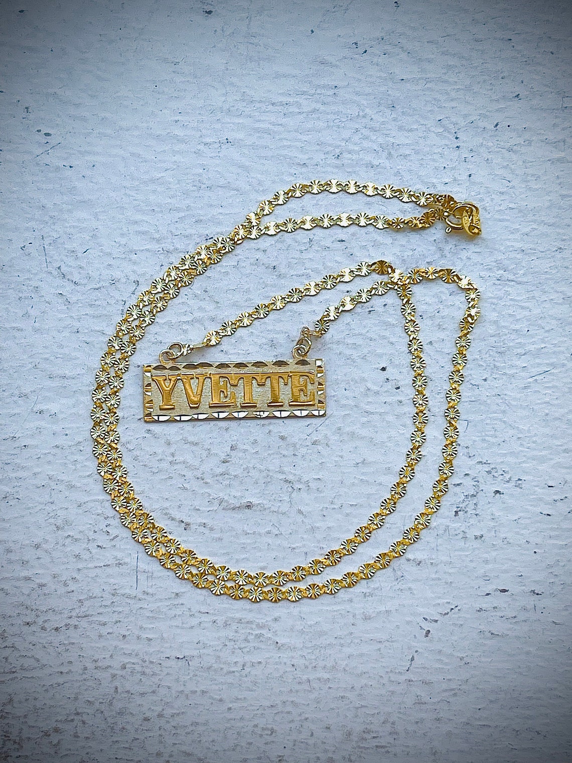 14K Authentic Yellow Gold Personalized Name Plate - Etsy