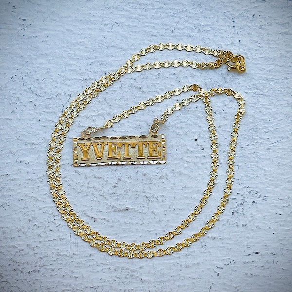 Gold Name Plate Necklace - Etsy