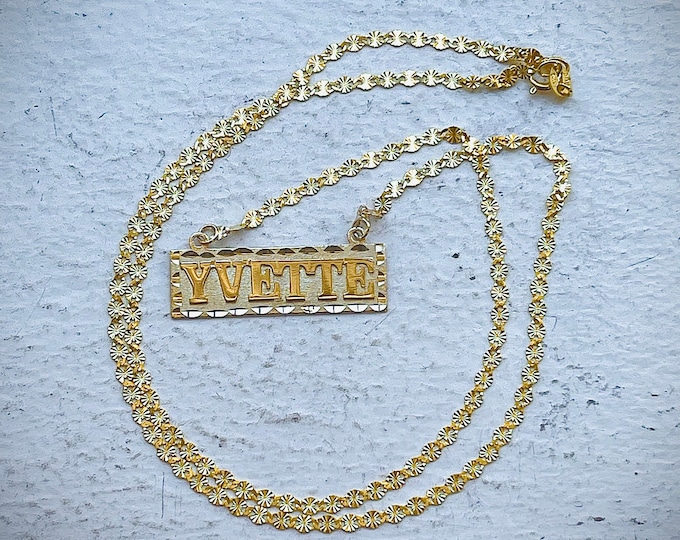 14K Authentic Yellow Gold Personalized Name Plate - Etsy
