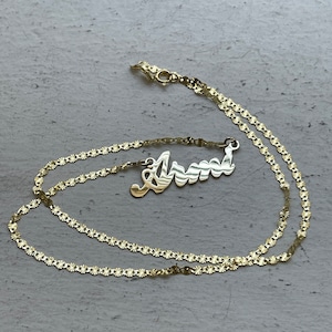 14K Authentic Solid Yellow Gold Personalized Custom Name Necklace - Etsy