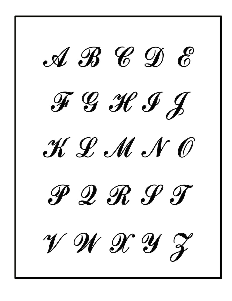 14K Solid Gold Commercial Script Cursive Initial Letter Pendants (A-Z ...