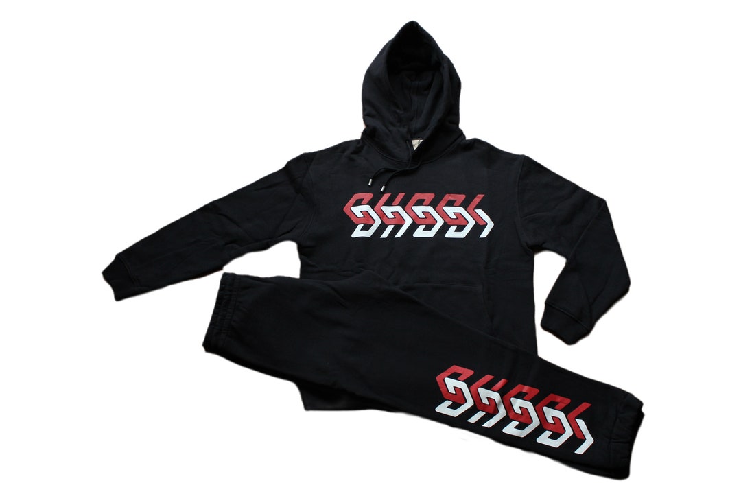 Vintage Black Top Designer Men Tracksuit Chain Logo Print on Top and ...