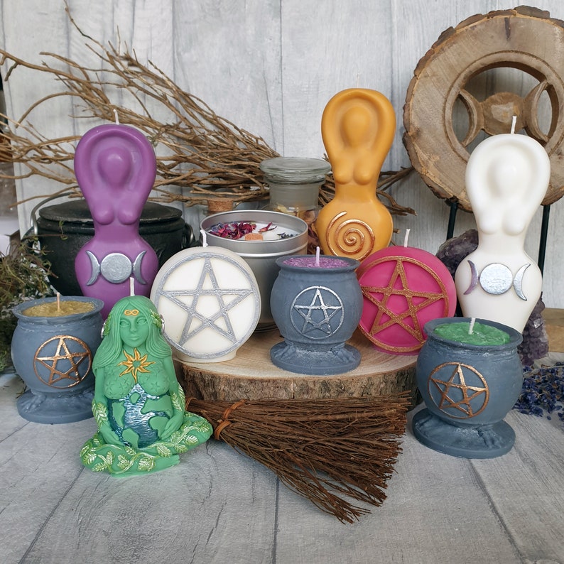Cauldron Altar Candle Pentacle Pentagram Protection - Etsy