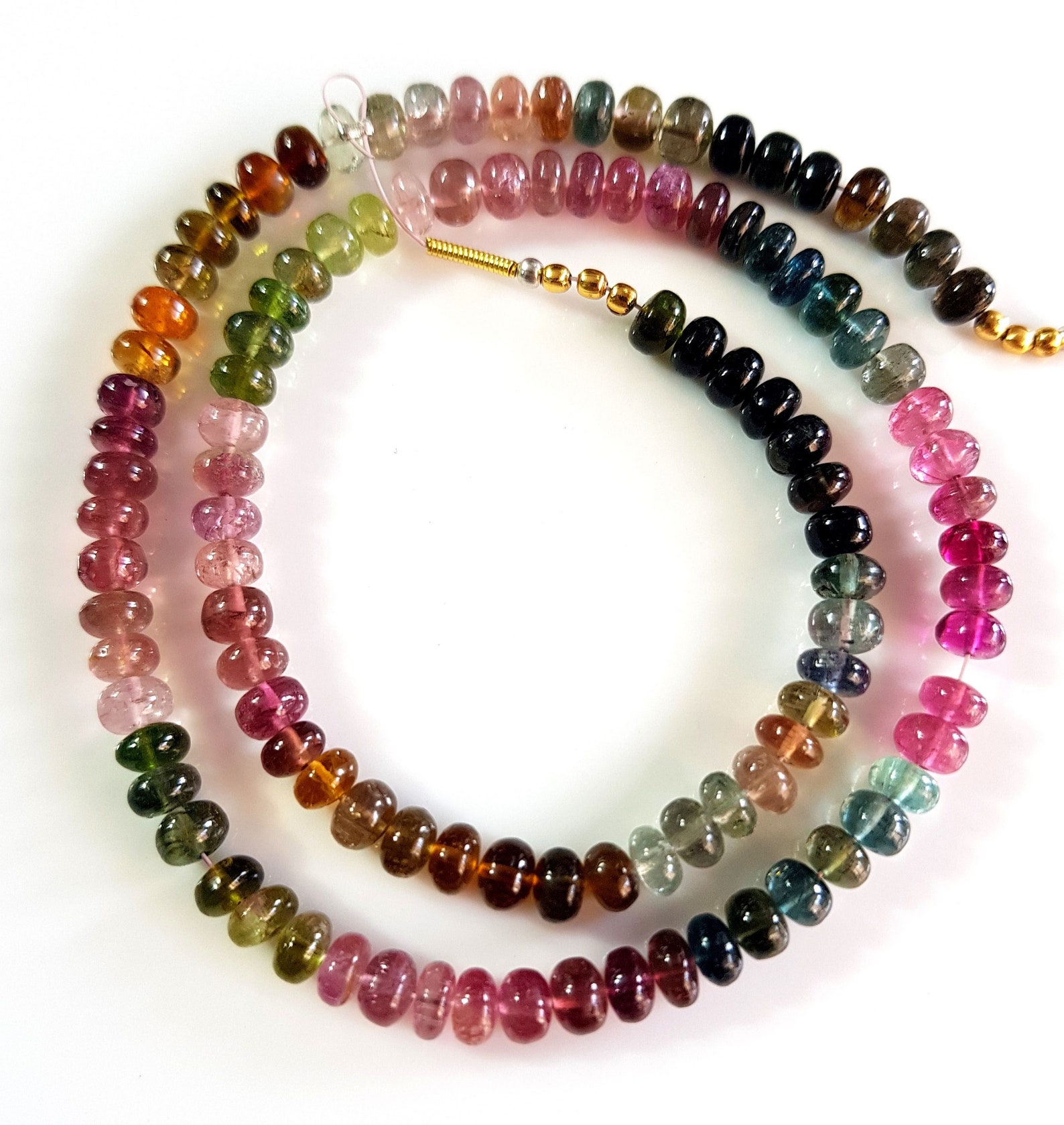 Natural Multi Tourmaline Beads Gemstone Multi Tourmaline Smooth ...