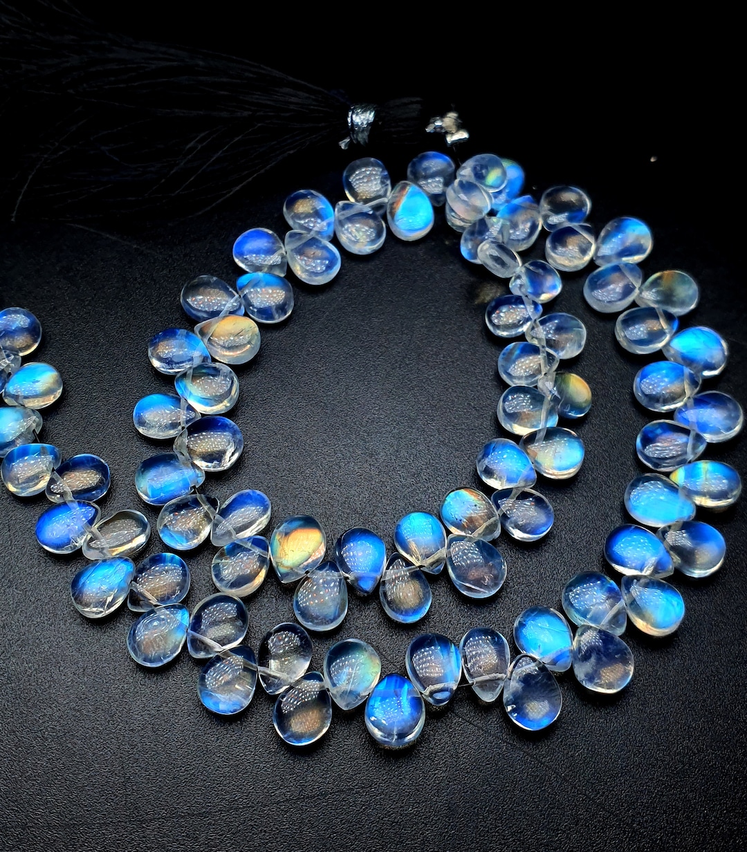 Rainbow Moonstone Beads Smooth Pear Shape Beads Rainbow Moonstone ...