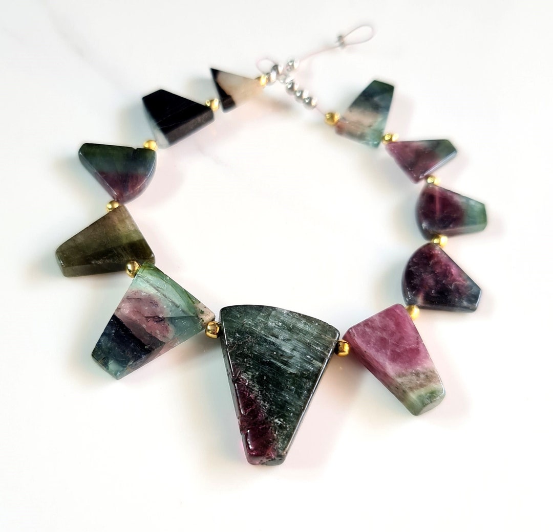 Tourmaline pastèque Pierre précieuse Tourmaline Lisse Forme - Etsy France