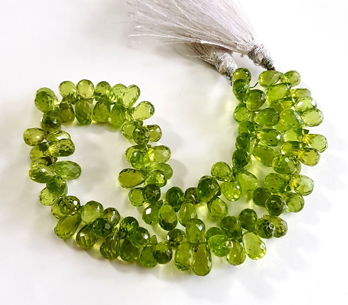 Natural Peridot Beads Gemstone Peridot Faceted Drops Shape - Etsy
