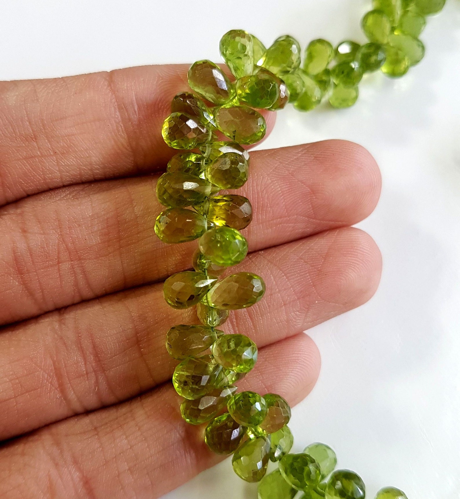 Natural Peridot Beads Gemstone Peridot Faceted Drops Shape - Etsy