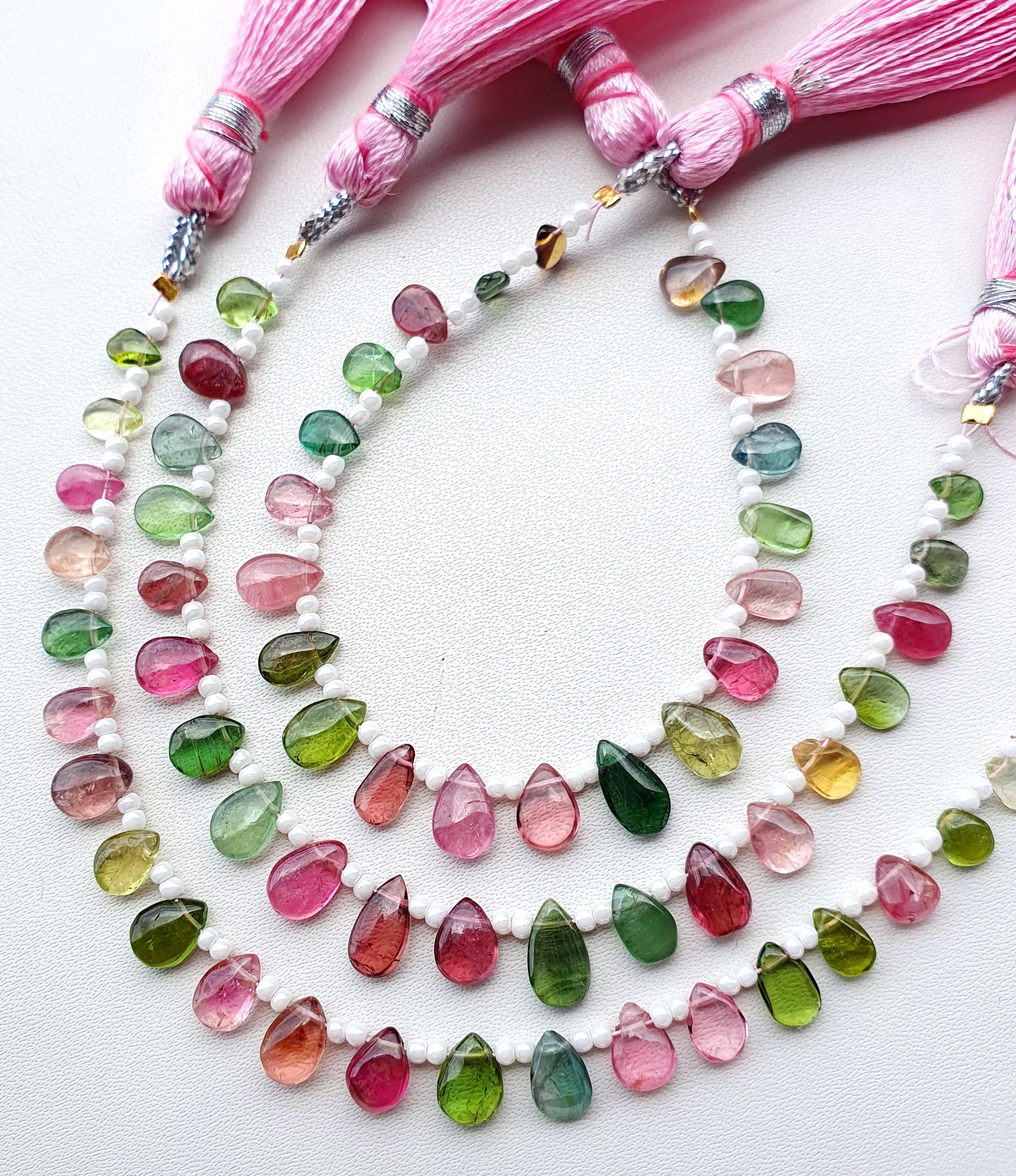 AAA Tourmaline Multi Fire Beads, Multi Tourmaline Pear Beads ...